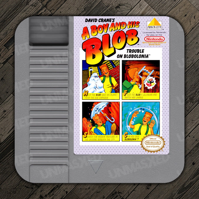 A Boy and His Blob NES Drink Coaster – UNMASKED