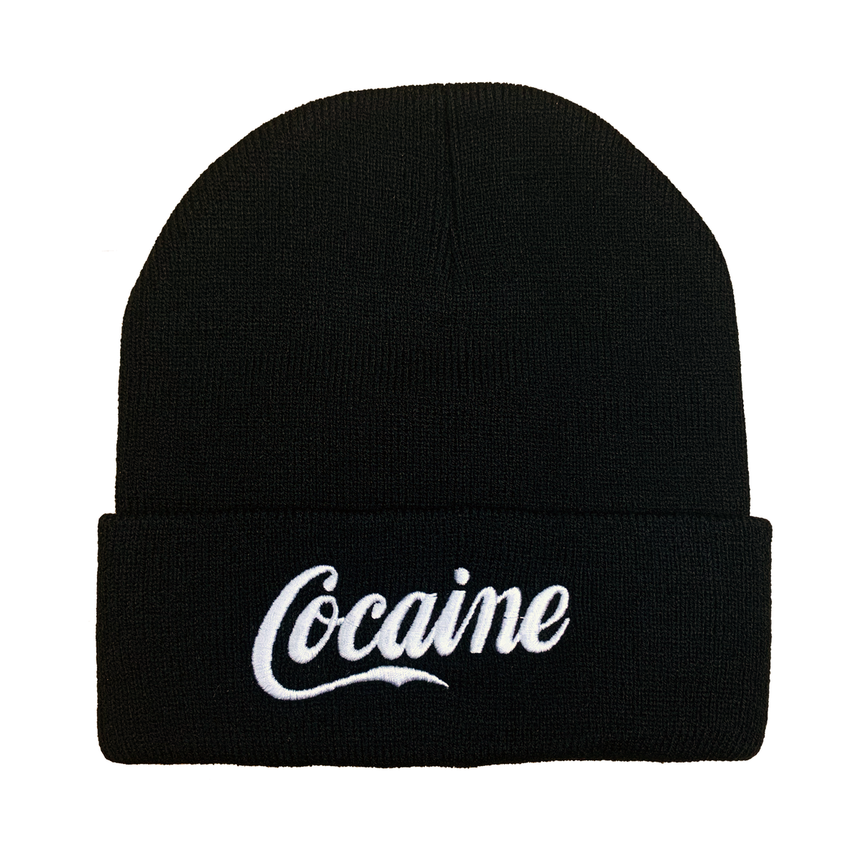 Cocaine Embroidered Beanie – UNMASKED