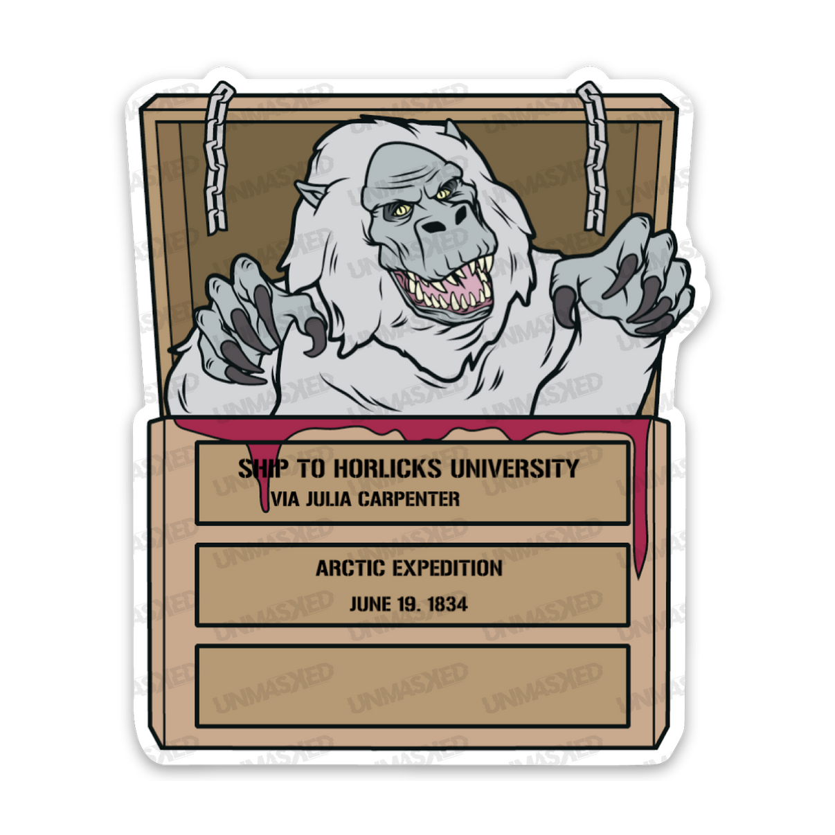 Fluffy the Crate Beast Sticker – UNMASKED