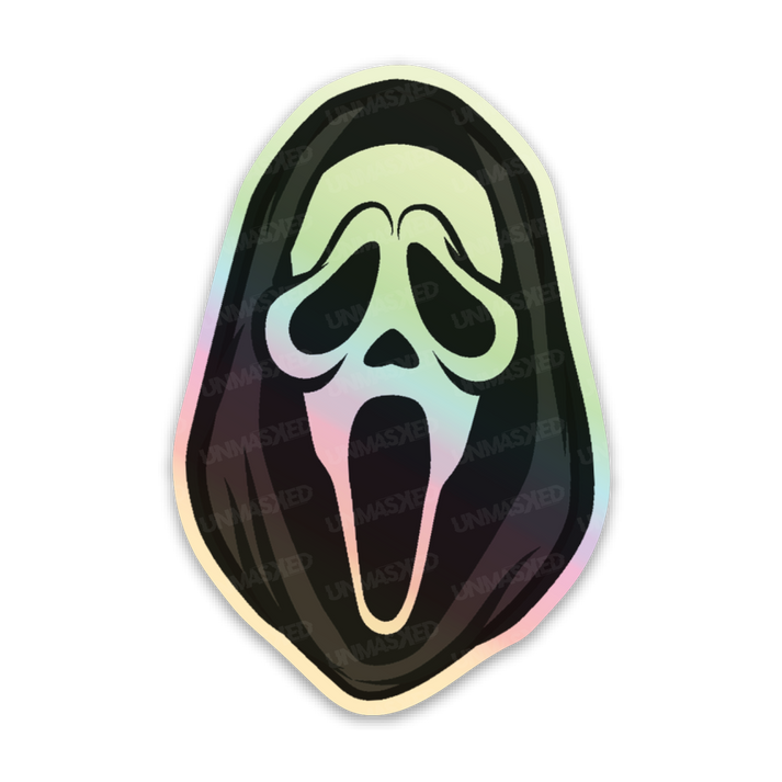 Holographic Ghostface Sticker – UNMASKED
